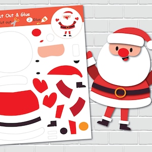 Christmas Cut Out and Glue Activity for Kids. Preschool Cutting ...