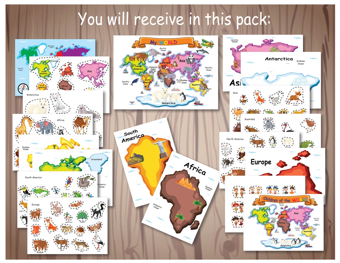 Continents Busy Book Activity for Kids Learning Binder Pre-k - Etsy