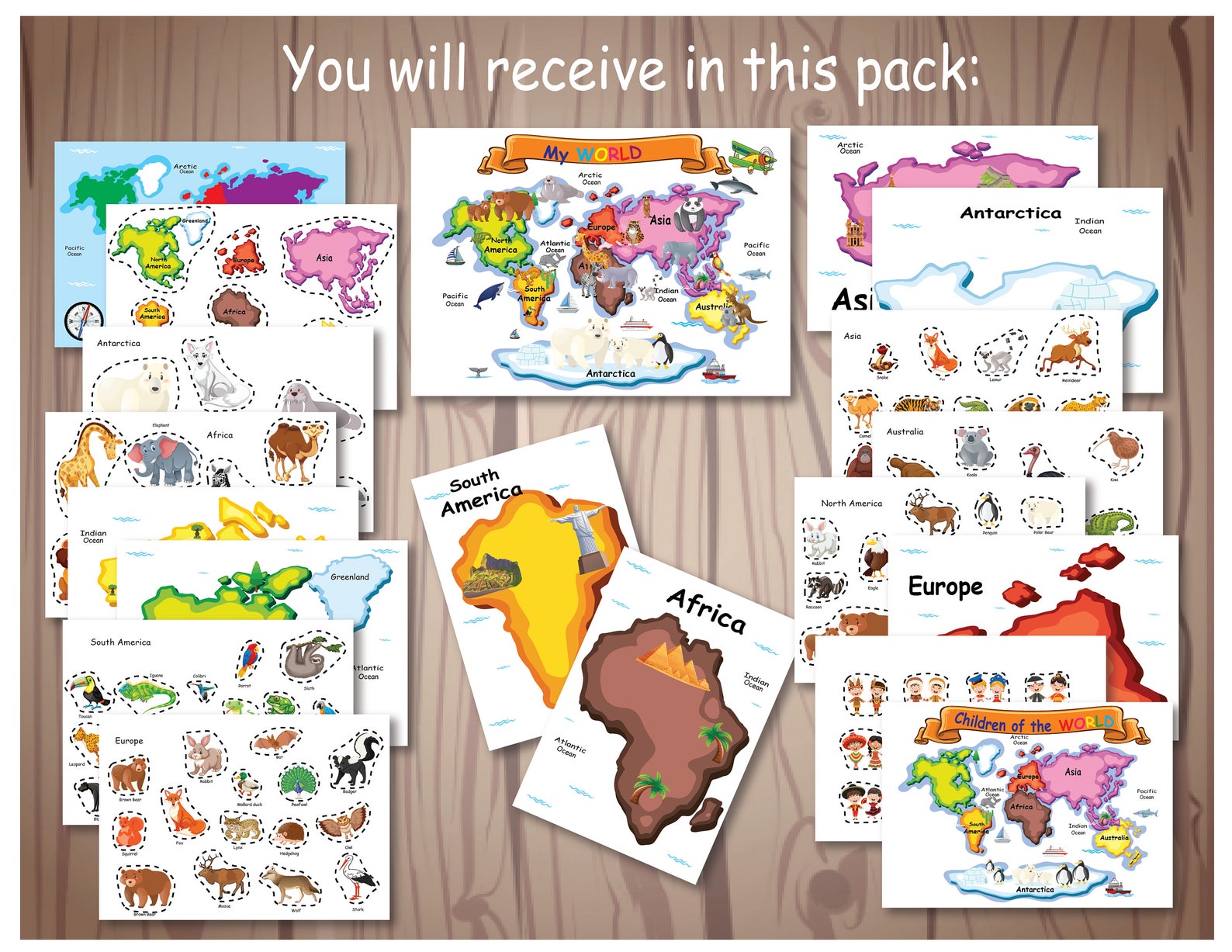 Continents Busy Book Activity for Kids Learning Binder Pre-k - Etsy
