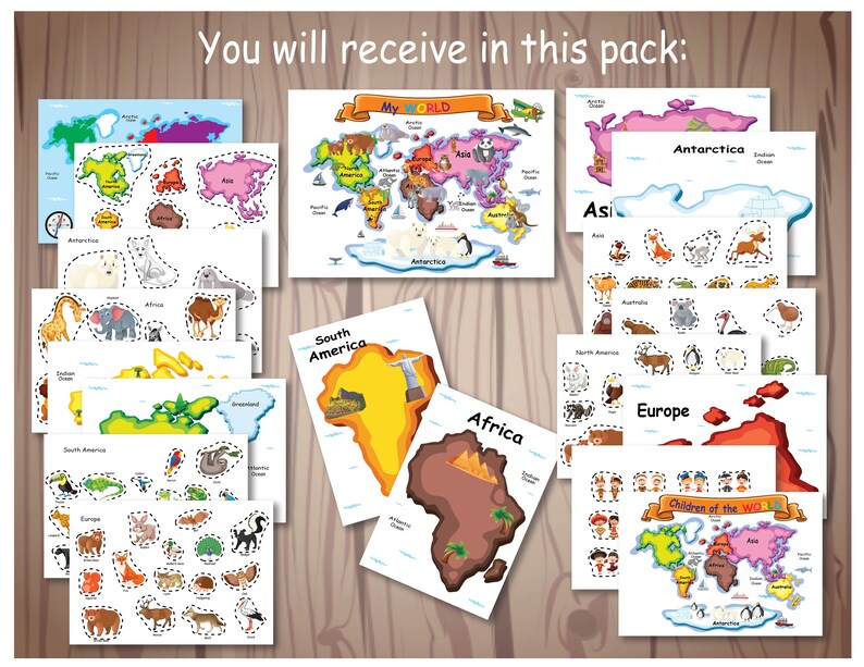 Continents Busy Book Activity for Kids Learning Binder Pre-k Quiet Book ...
