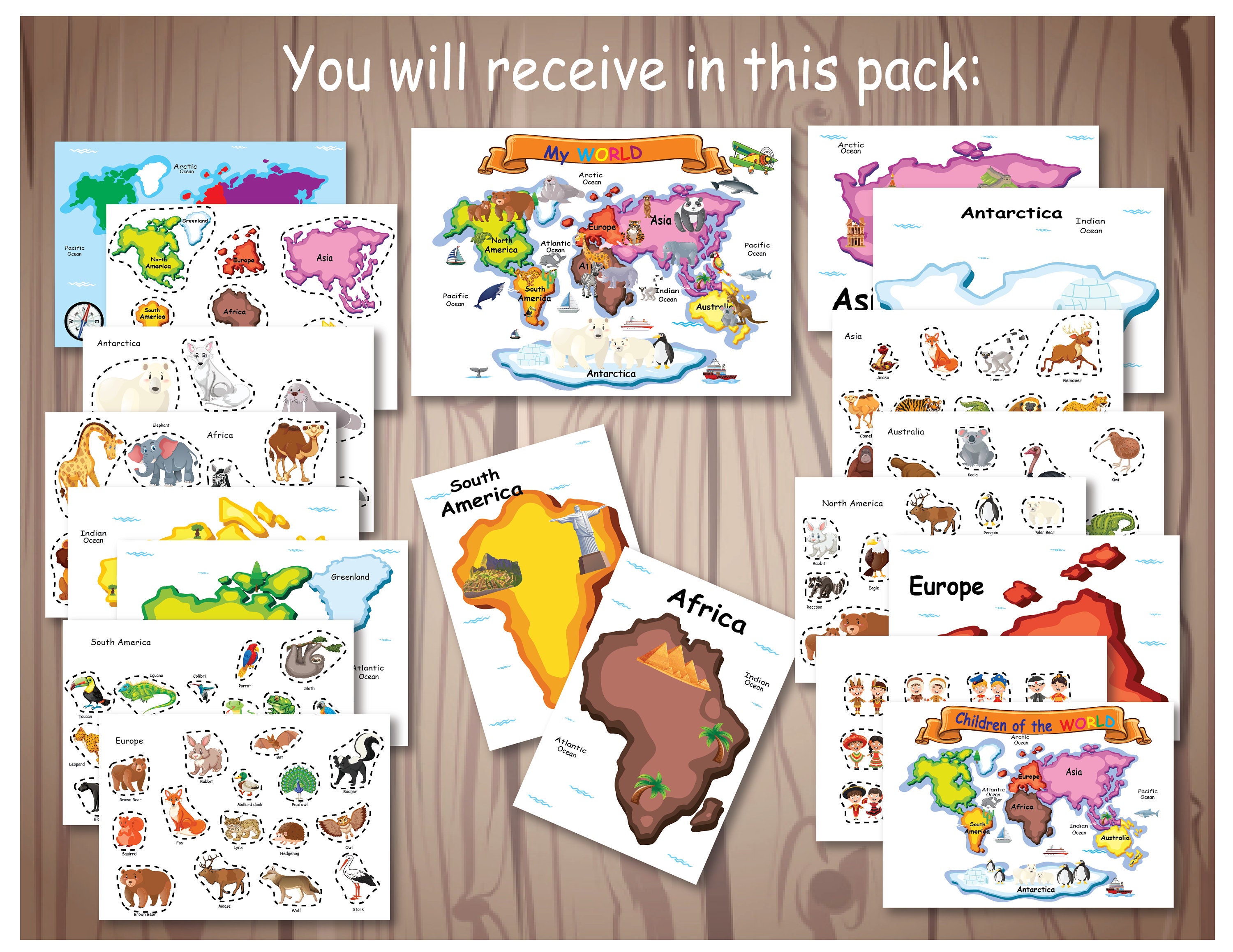 Continents Busy Book Activity for Kids Learning Binder Pre-k - Etsy
