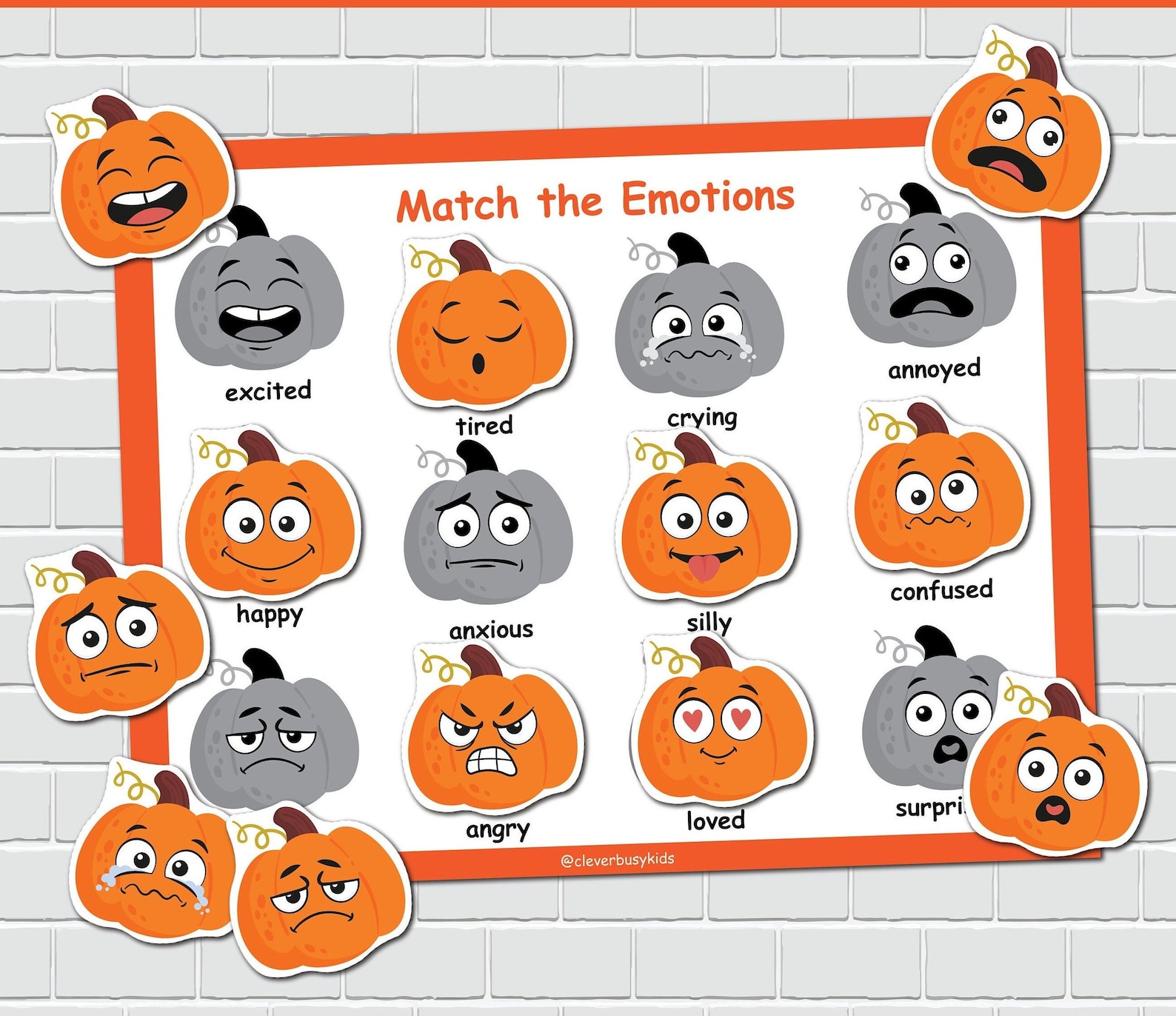 Fall Emotions Activity for Kids, Preschool Printable Activity, Toddler ...