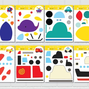 Cut Out and Glue. Transportation Theme Scissors Practice for Kids ...