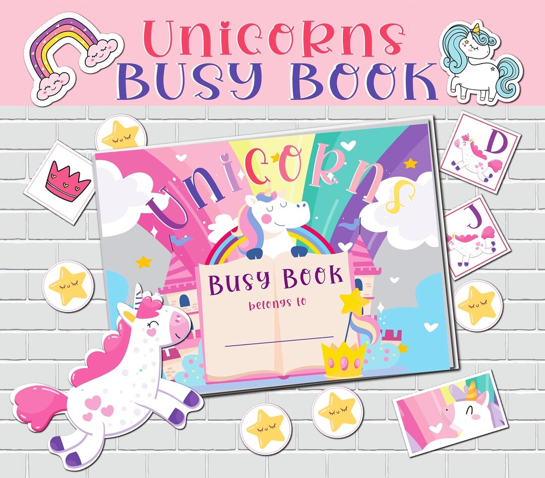 Unicorn Busy Book, Preschool Learning Binder, Toddler Printable ...