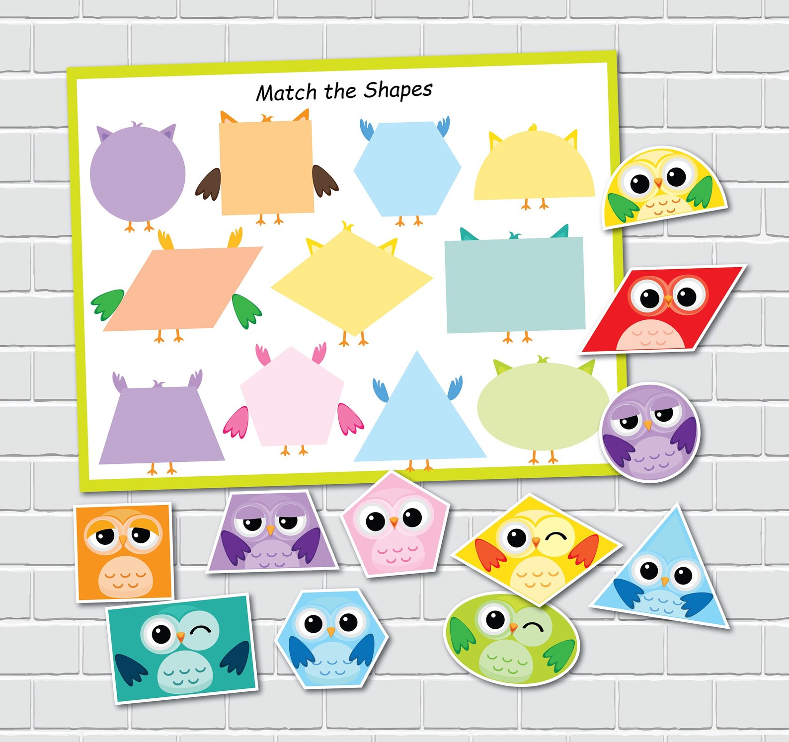 Shape Matching Activity, 2D Shapes, Spring Busy Book Page, File Folder ...