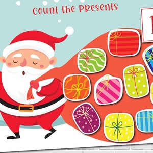 Christmas Counting Activity. Toddler Ten Frame. Montessori Material ...