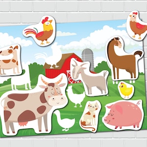 Animals Matching Activity Preschool Worksheets Toddler Busy Book Pages ...