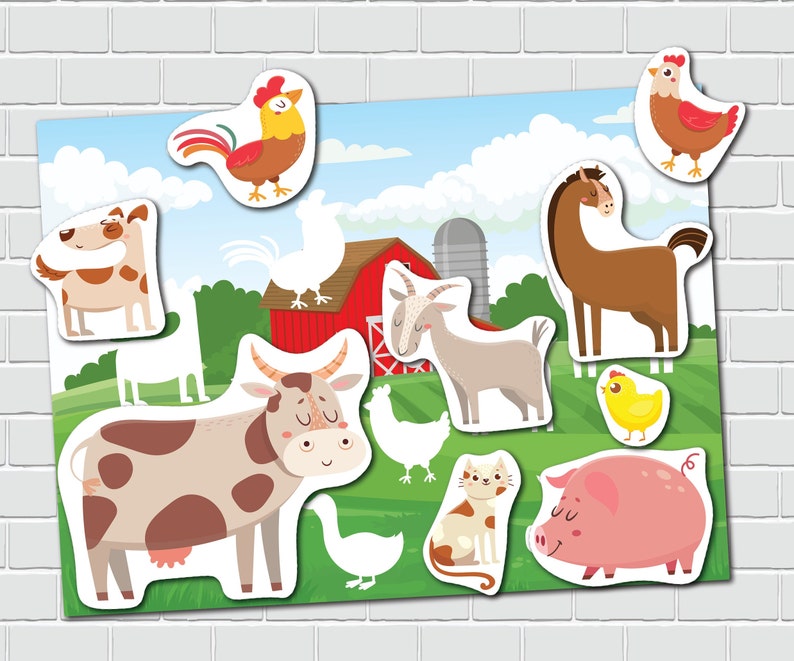 Animals Matching Activity Preschool Worksheets Toddler Busy - Etsy