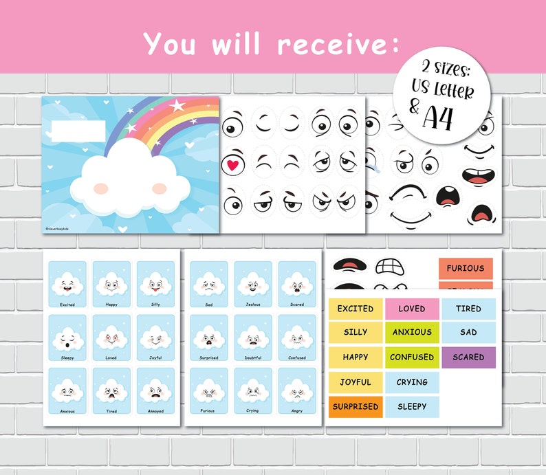 Emotions and Feelings Matching Game, Rainbow Activity for Kids, Autism ...