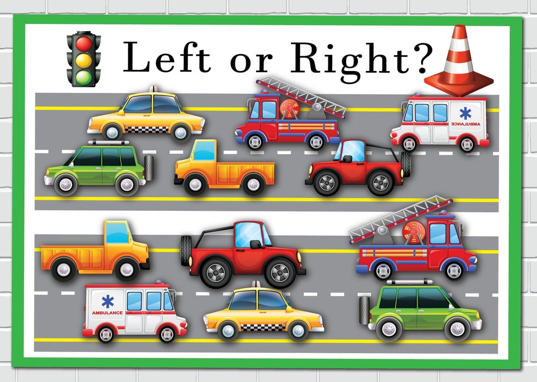 Vehicles Left or Right Matching Printable Activity. Transportation Busy ...