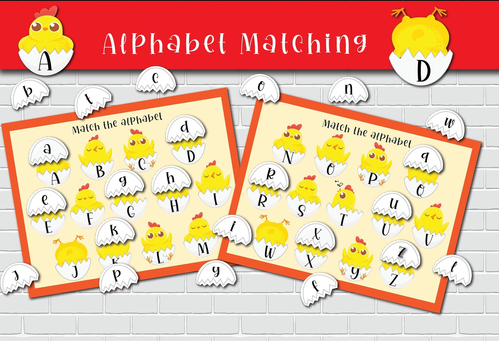 Alphabet Matching Printable Activity. Upper & Lower Case | Etsy