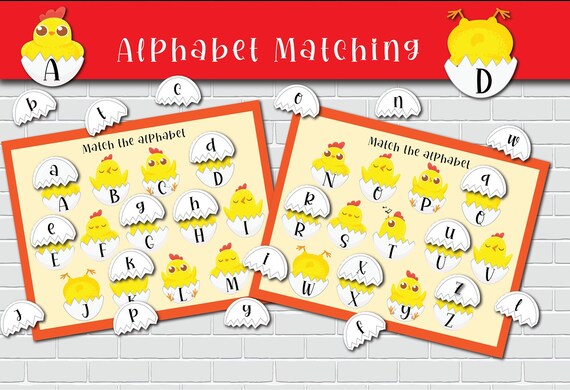 Alphabet Matching Printable Activity. Upper & Lower Case | Etsy