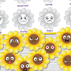 Sunflower Emotions Matching Activity for Kids, Toddler Feelings ...