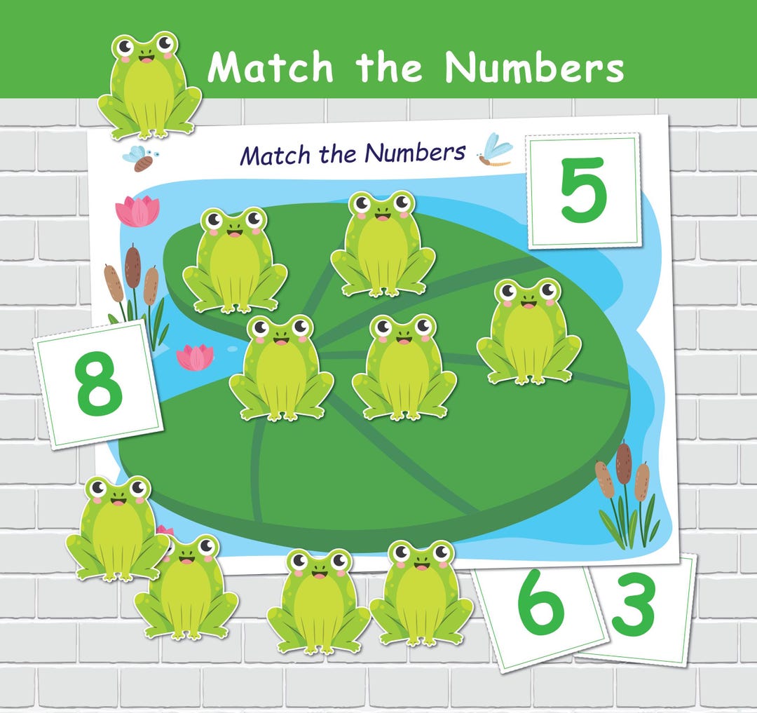 Frog Pond Counting Activity, Matching Numbers, Spring Busy Book ...
