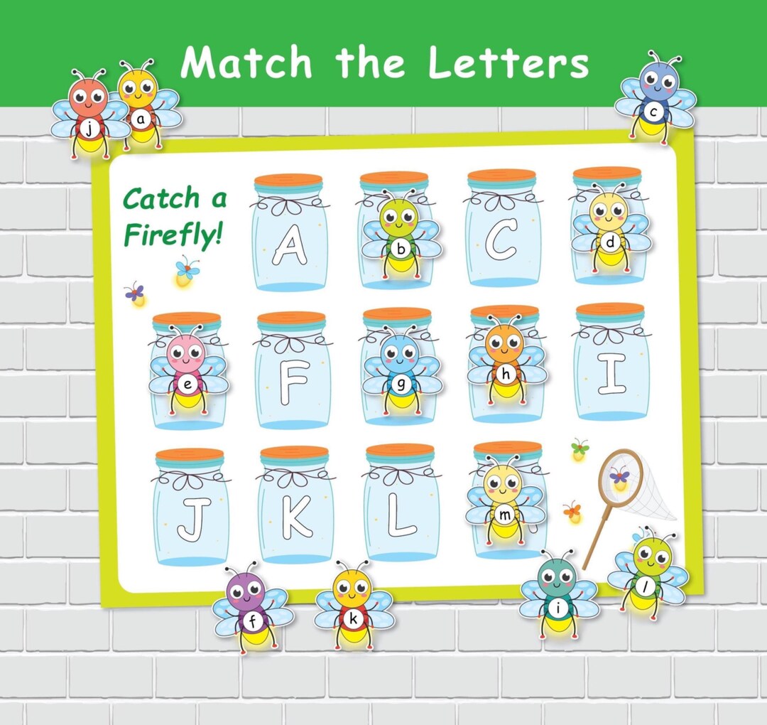 Firefly ABC Matching Activity for Kids, Summer Busy Book Page, File ...