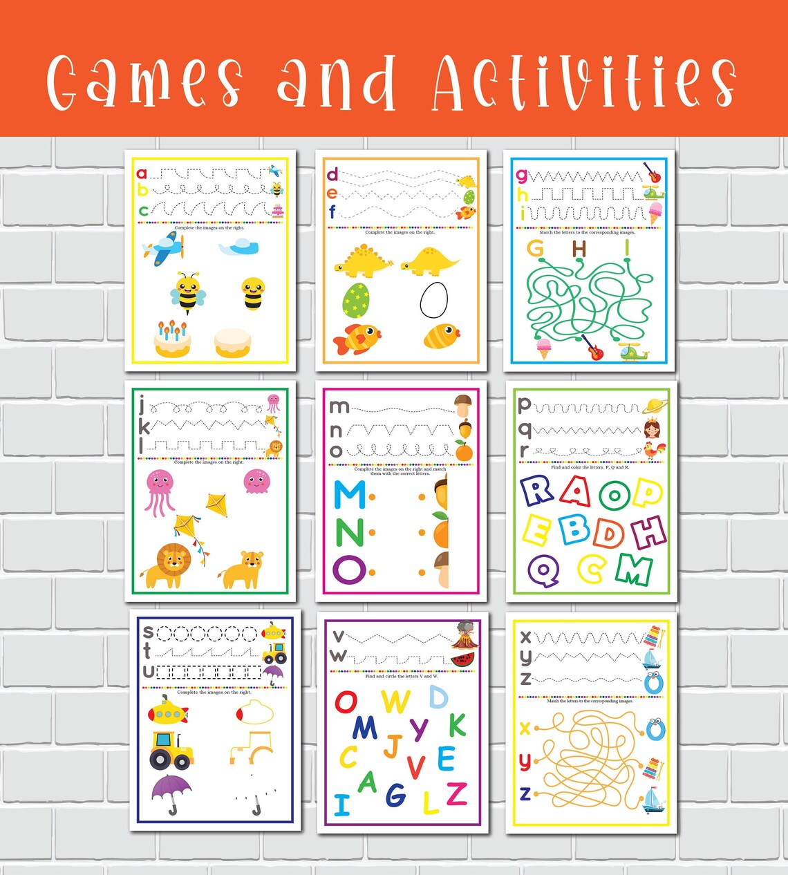 Preschool Worksheets Alphabet Activities Tracing Practice - Etsy