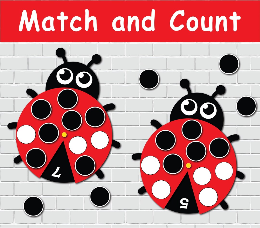 Count and Match Ladybug Printable Activity for Toddlers Preschool ...