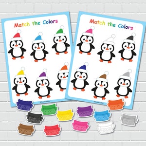 Penguin Color Matching Activity, Toddler Printable, Montessori ...