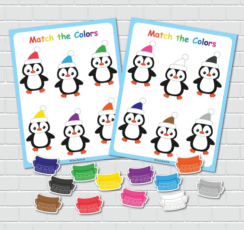 Penguin Color Matching Activity, Toddler Printable, Montessori ...