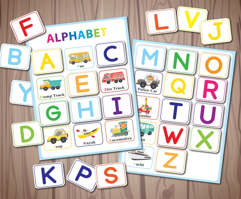 Alphabet Matching Game ABC Printable Activity Busy Book - Etsy