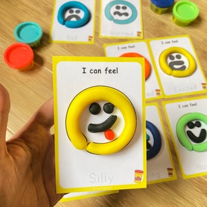 Emotions Play Doh Mats Activity, Printable Play Dough, Montessori Play ...
