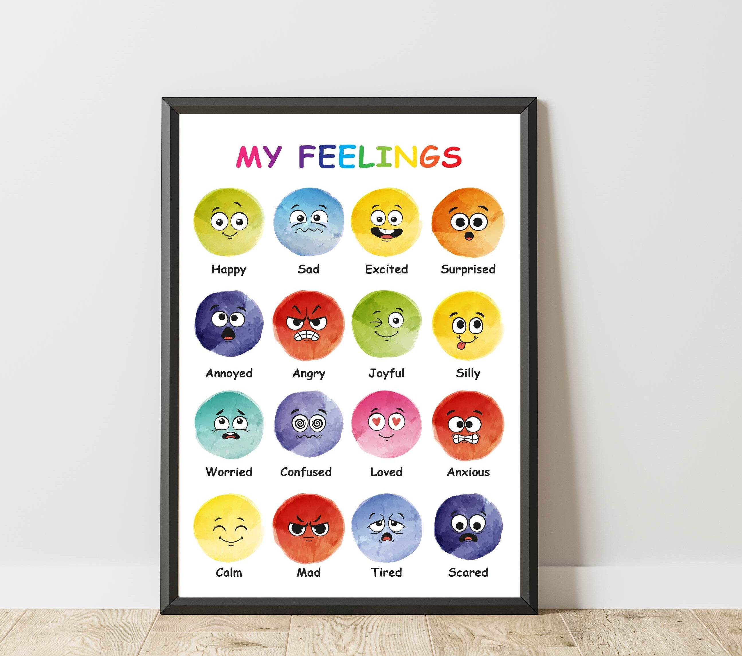 Feelings Poster for Kids Emotios Chart Homeschool Decor - Etsy