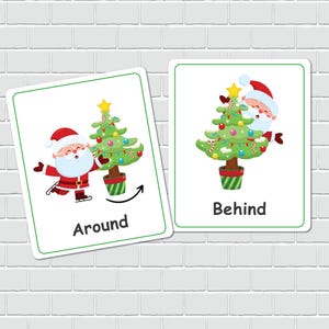 Santa Prepositions Activity: English Learning Poster & Flashcards ...