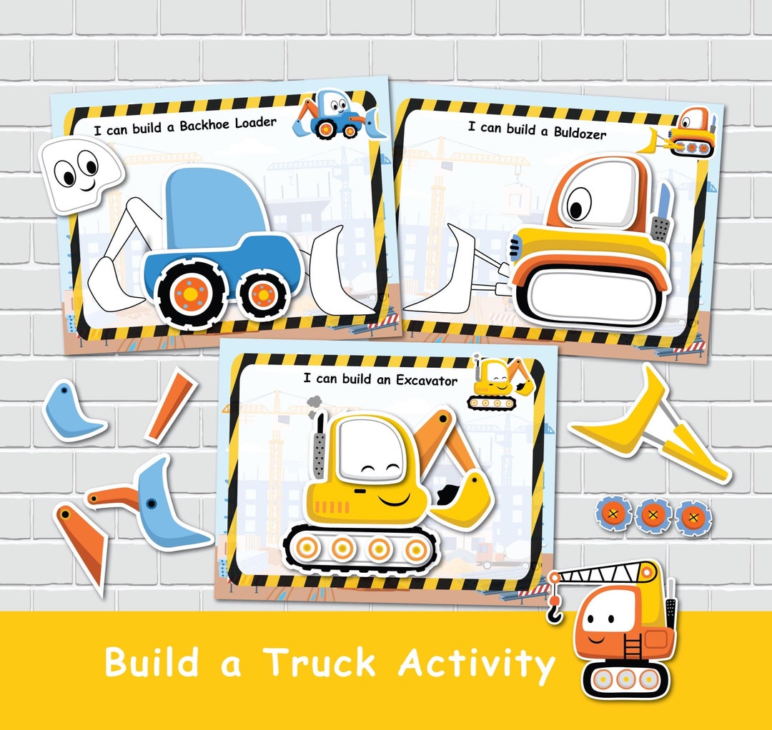 Trucks Busy Book Pages, Construction Theme Activity (digital Download ...