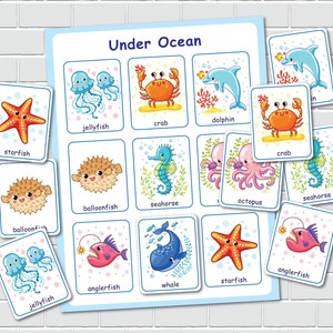 Ocean Animals Busy Book Pages, Matching Activity, Toddler Learning ...