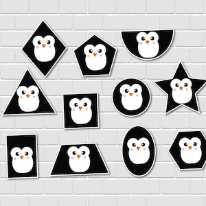 Penguin Shape Matching Activity, 2D Shapes, Winter Busy Book Page, File ...