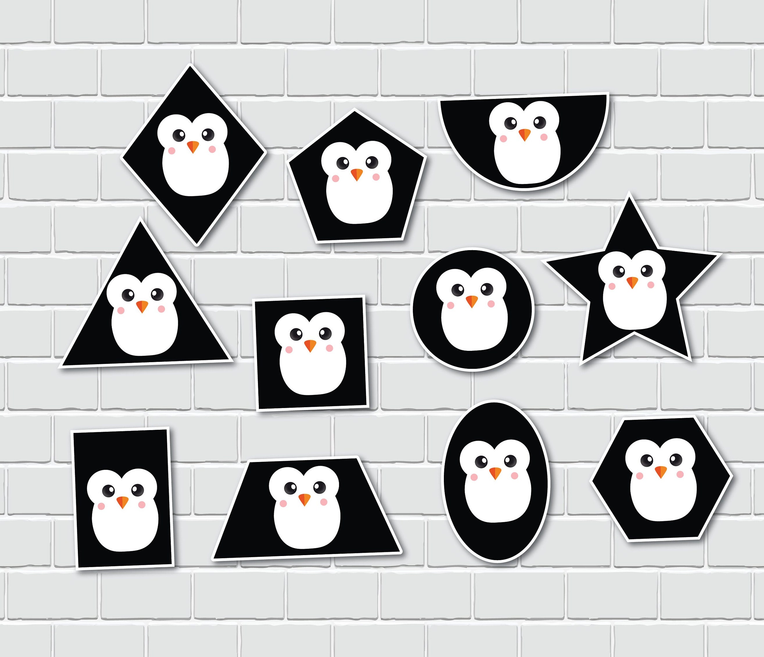 Penguin Shape Matching Activity, 2D Shapes, Winter Busy Book Page, File ...