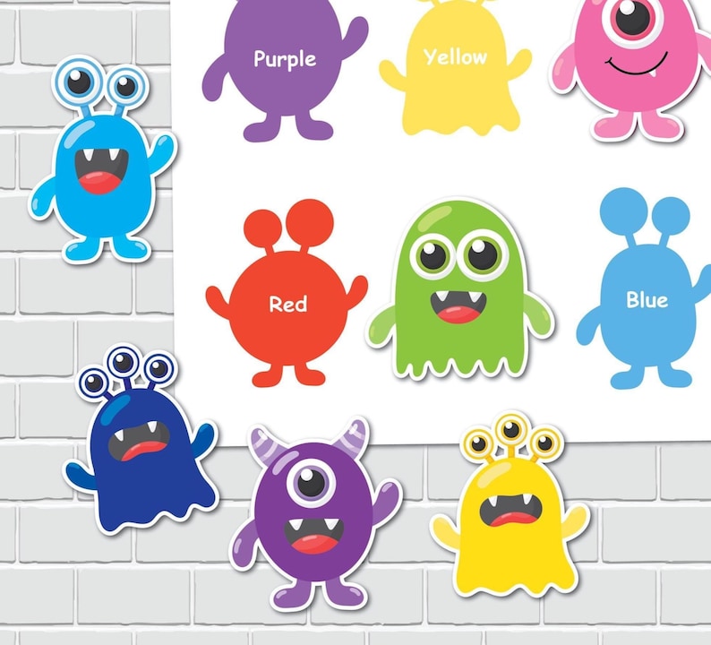 Monsters Color Matching Activity for Kids, Toddler Color Printables - Etsy
