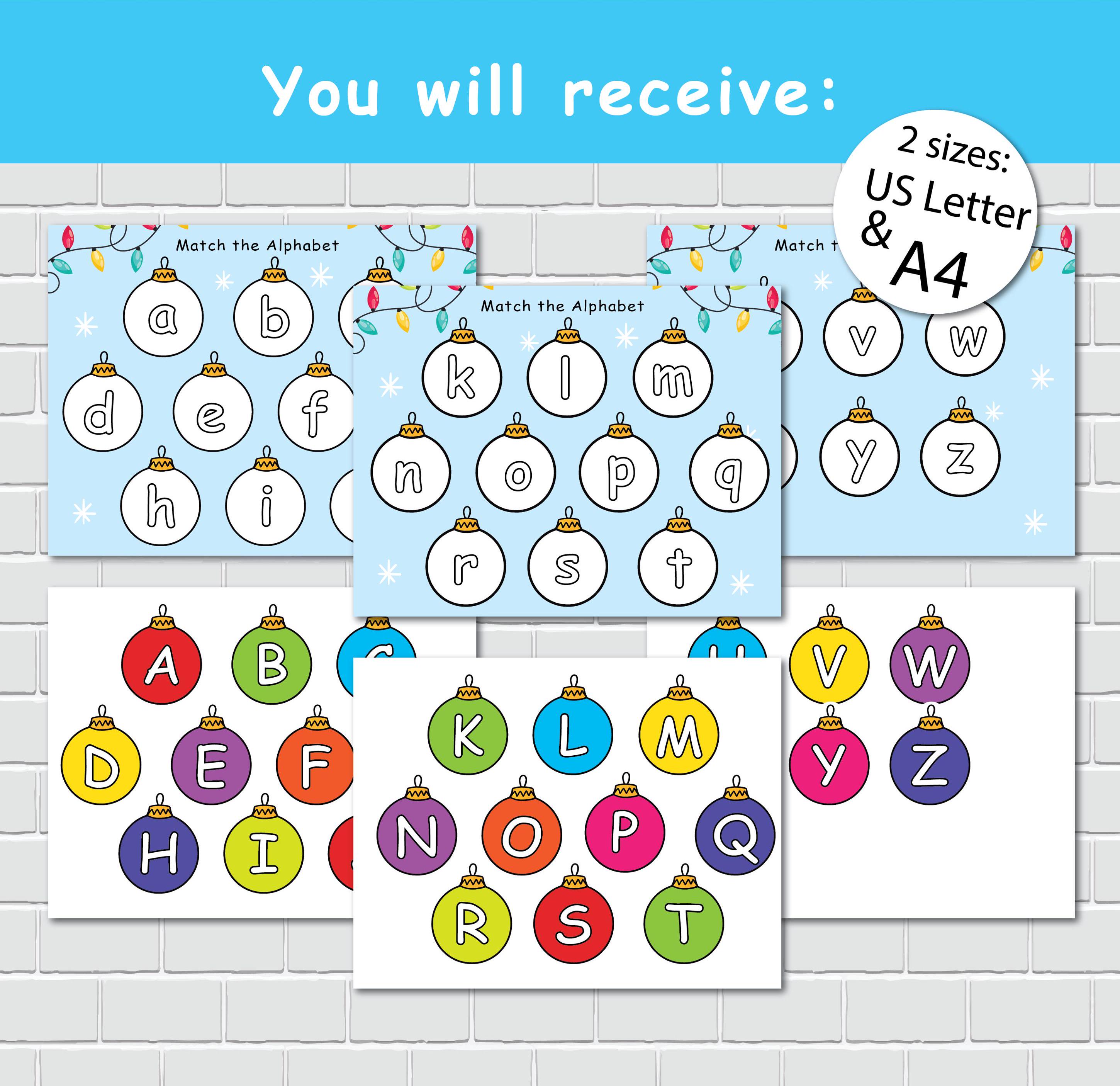 Christmas Alphabet Matching Game, Winter ABC Activity (digital Download ...