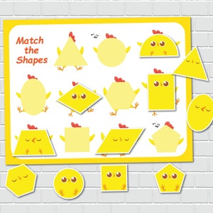 Shape Matching Activity, 2D Shapes, Farm Busy Book Page, File Folder ...