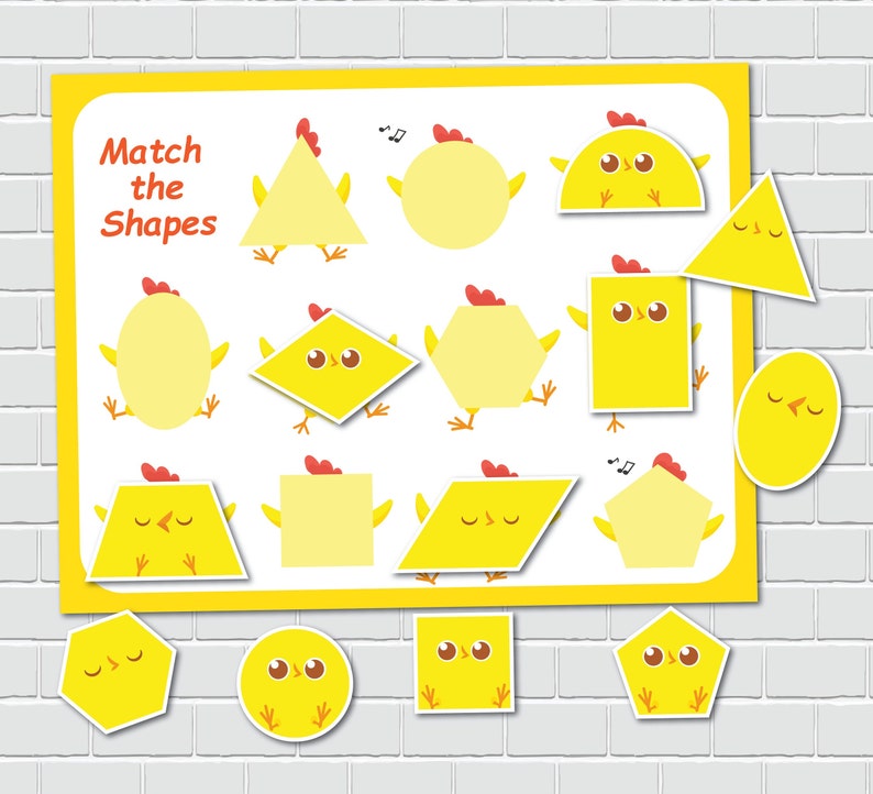 Shape Matching Activity, 2D Shapes, Farm Busy Book Page, File Folder ...