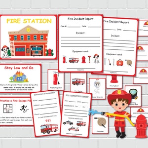 Fire Station Pretend Play, Printable Firefighter Dramatic Play ...