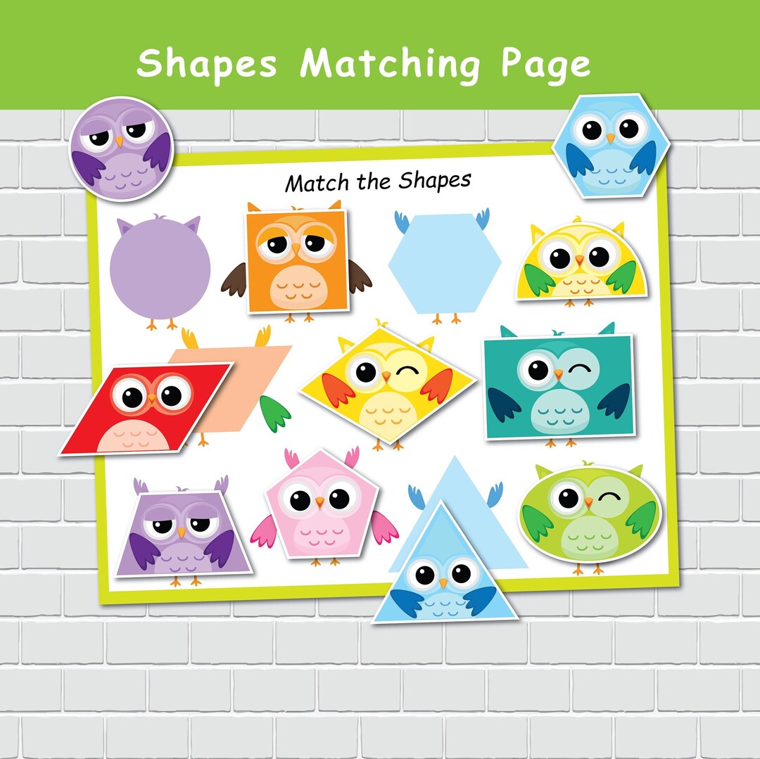 Shape Matching Activity, 2D Shapes, Spring Busy Book Page, File Folder ...