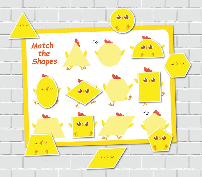 Shape Matching Activity, 2D Shapes, Farm Busy Book Page, File Folder ...