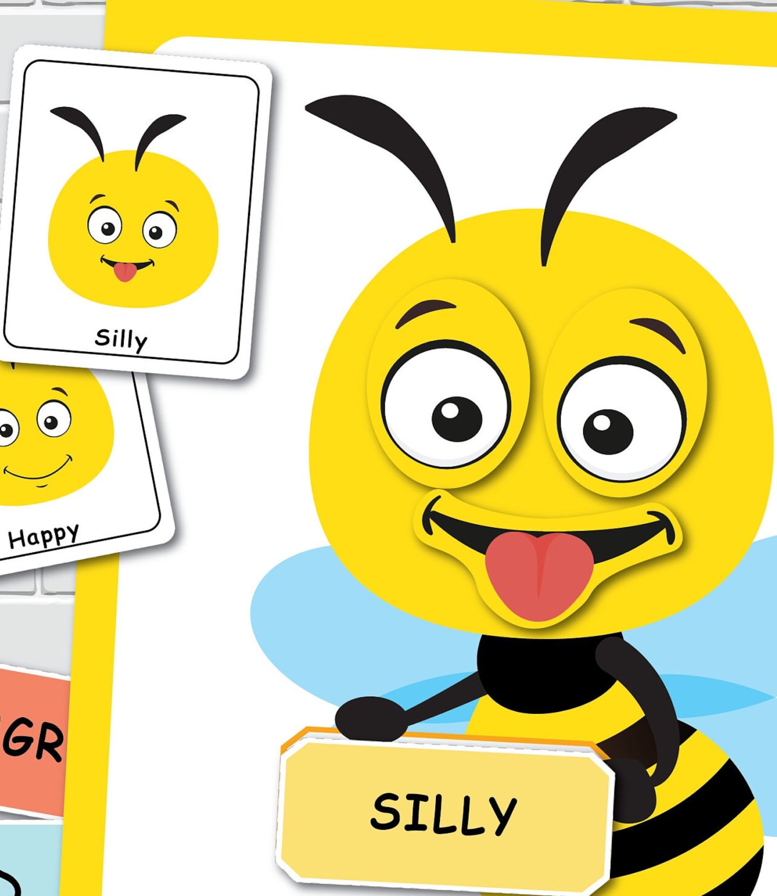 Bee Emotions and Feelings Matching Game Printable Activity - Etsy
