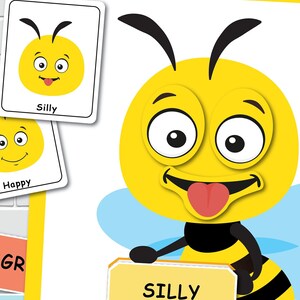 Bee Emotions and Feelings Matching Game, Printable Activity for Kids ...