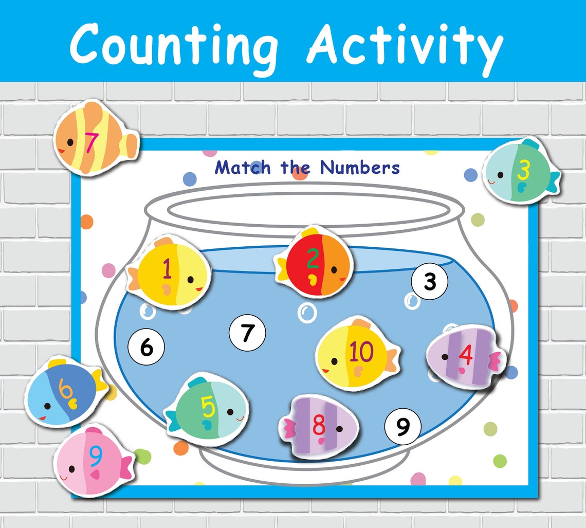Toddler Counting Printable Activity Preschool Worksheets - Etsy