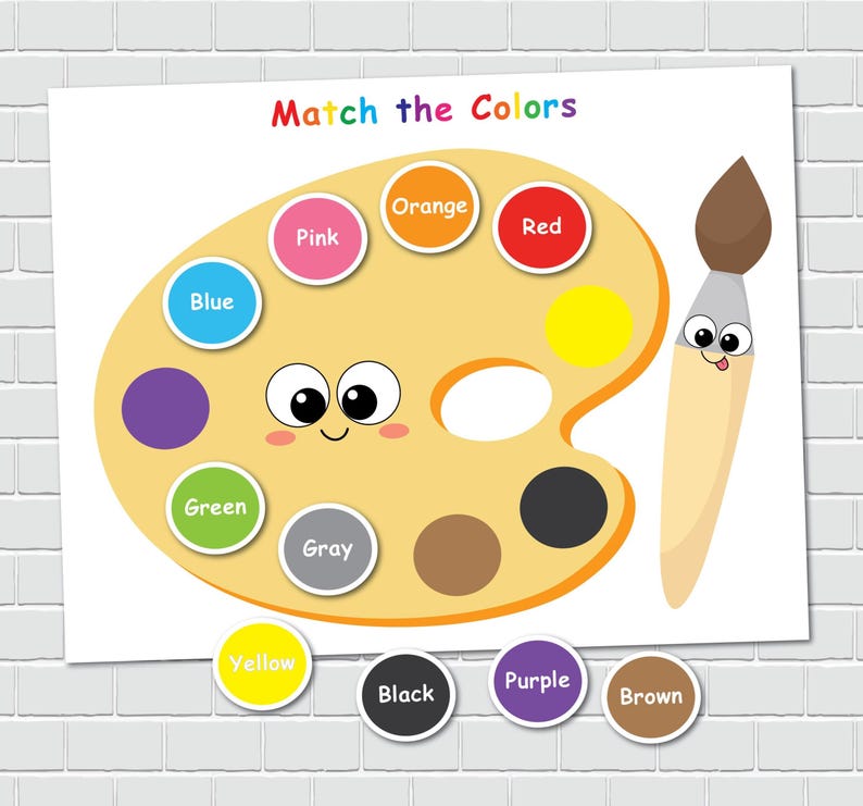 Color Matching Activity: Art Palette Printable for Toddlers (PDF ...