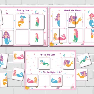 Mermaids Busy Book Pages, Toddler Learning Binder, Preschool Quiet Book ...