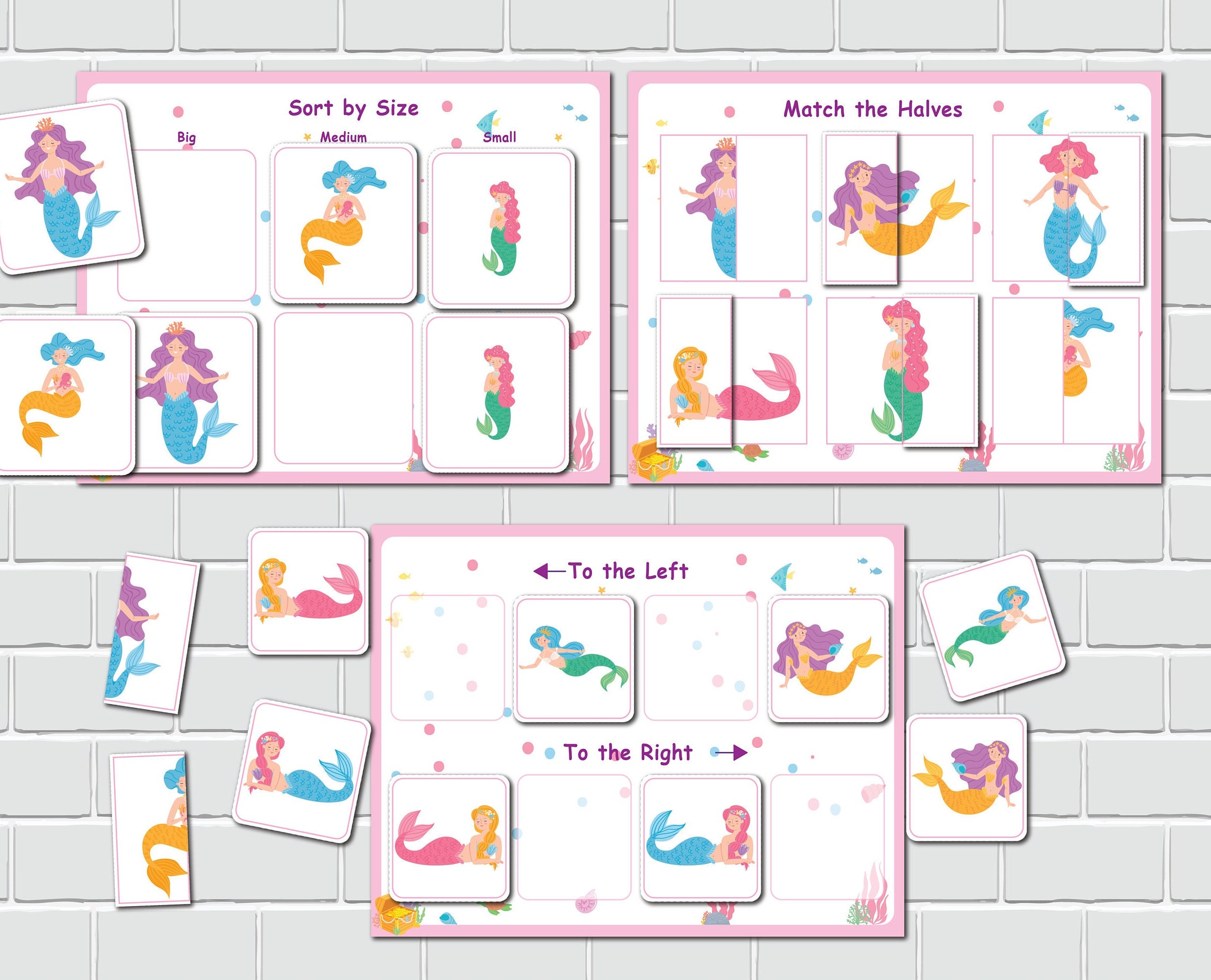 Mermaids Busy Book Pages Toddler Learning Binder Preschool - Etsy