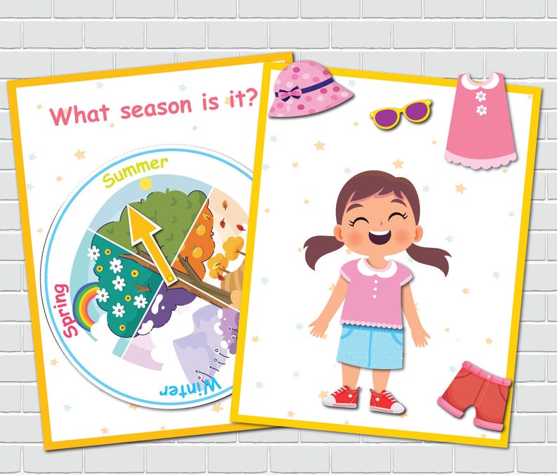 Dress up Printable Activity Four Seasons File Folder Games Toddler ...