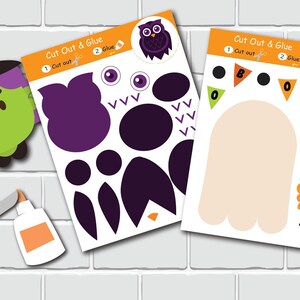 Halloween Cut Out and Glue Activity for Kids. Preschool Cutting ...