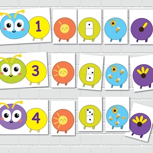 Cartepillar Number Match Activity, Counting Game, Number Recognition ...