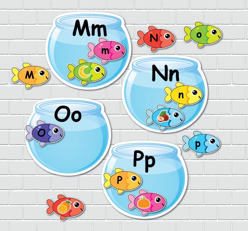 Fish ABC Matching Activity for Kids, Alphabet Busy Book, Preschool ...