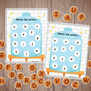 Cookie Jar Alphabet Matching Activity for Kids, Letter Recognition, Pre ...