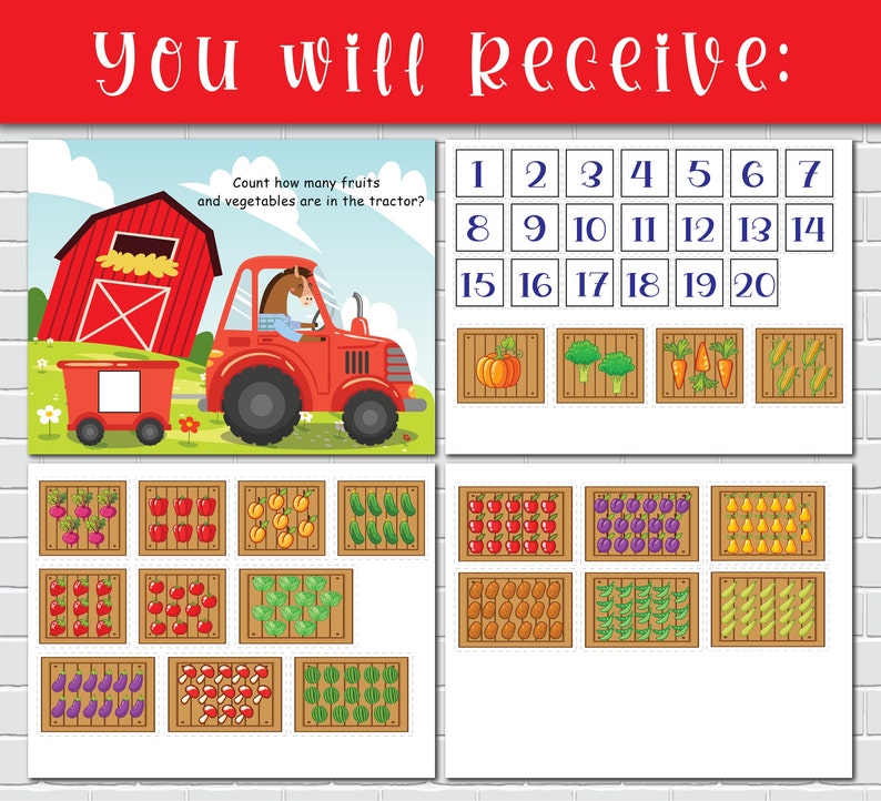 Counting Preschool Worksheet Printable Activity Math Busy Book Page ...